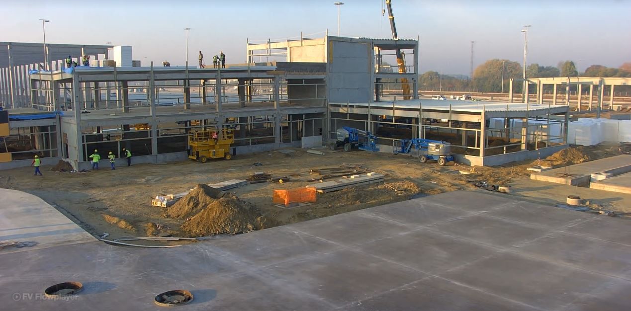 The intermodal combi terminal's construction goes at a good pace