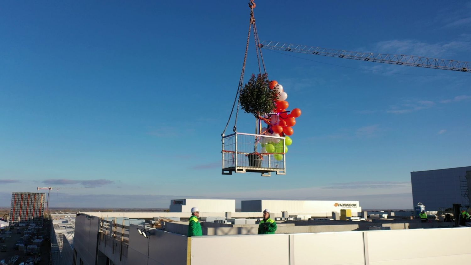 Topping-out ceremony at Hankook Tire Hungary Ltd.'s factory expansion ...